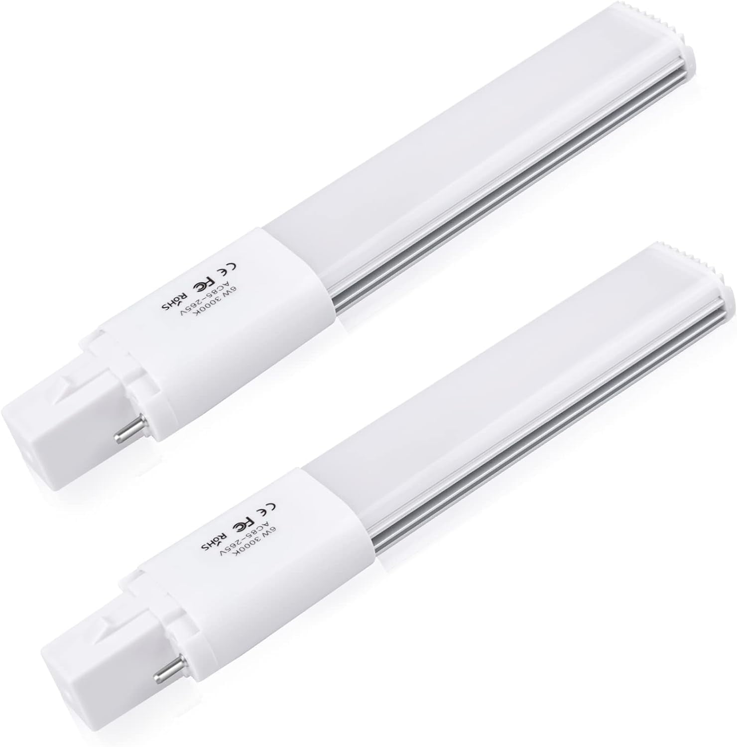 TGHTBA-2-Pack 6W G23 2-Pin LED PL-S Lamp Warm White 13W CFL Equivalent ...