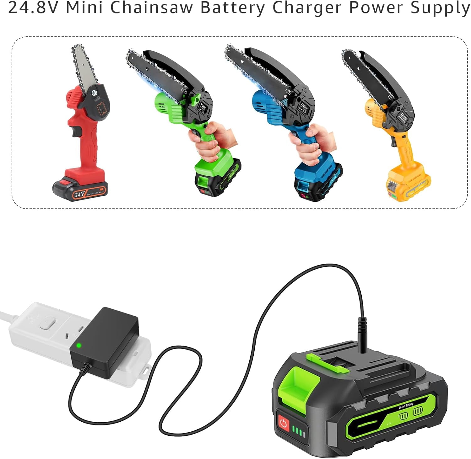TGHTBA-21V DC Adapter Charger Compatible with Tietoc Mini Chainsaw 4 ...