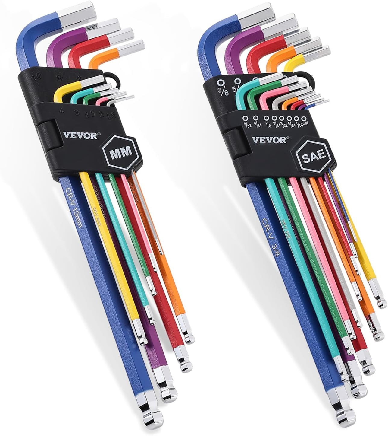 TGHTBA-Hex Key Allen Wrench Set, 22 pcs SAE (0.050-3/8 in) and Metric ...