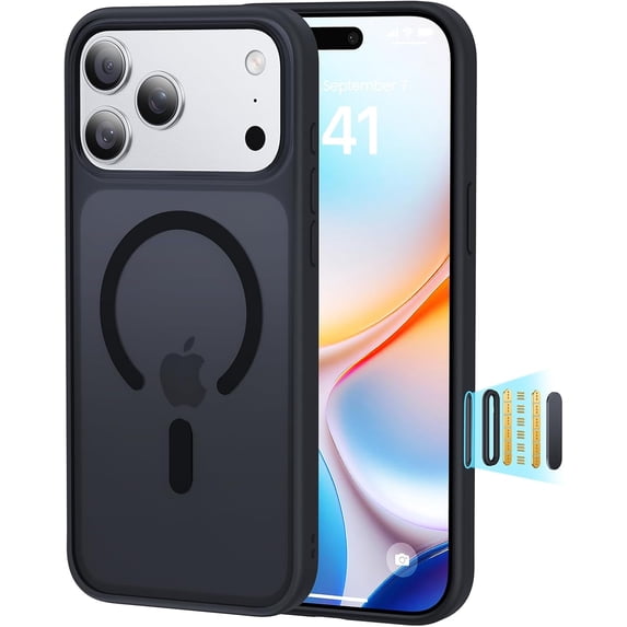 TGHTBA-Magnetic Shockproof for iPhone 17 Pro Max Case,[Fit for MagSafe ...