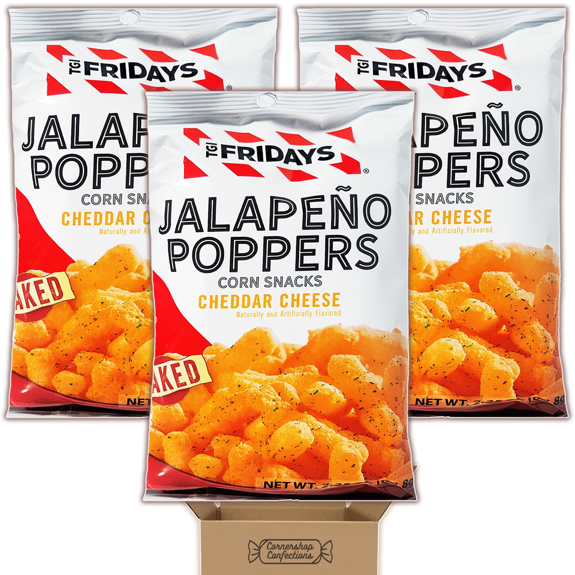 TGI Fridays Jalapeno Poppers Cheddar Cheese Corn Snacks 3 Bag Bundle ...
