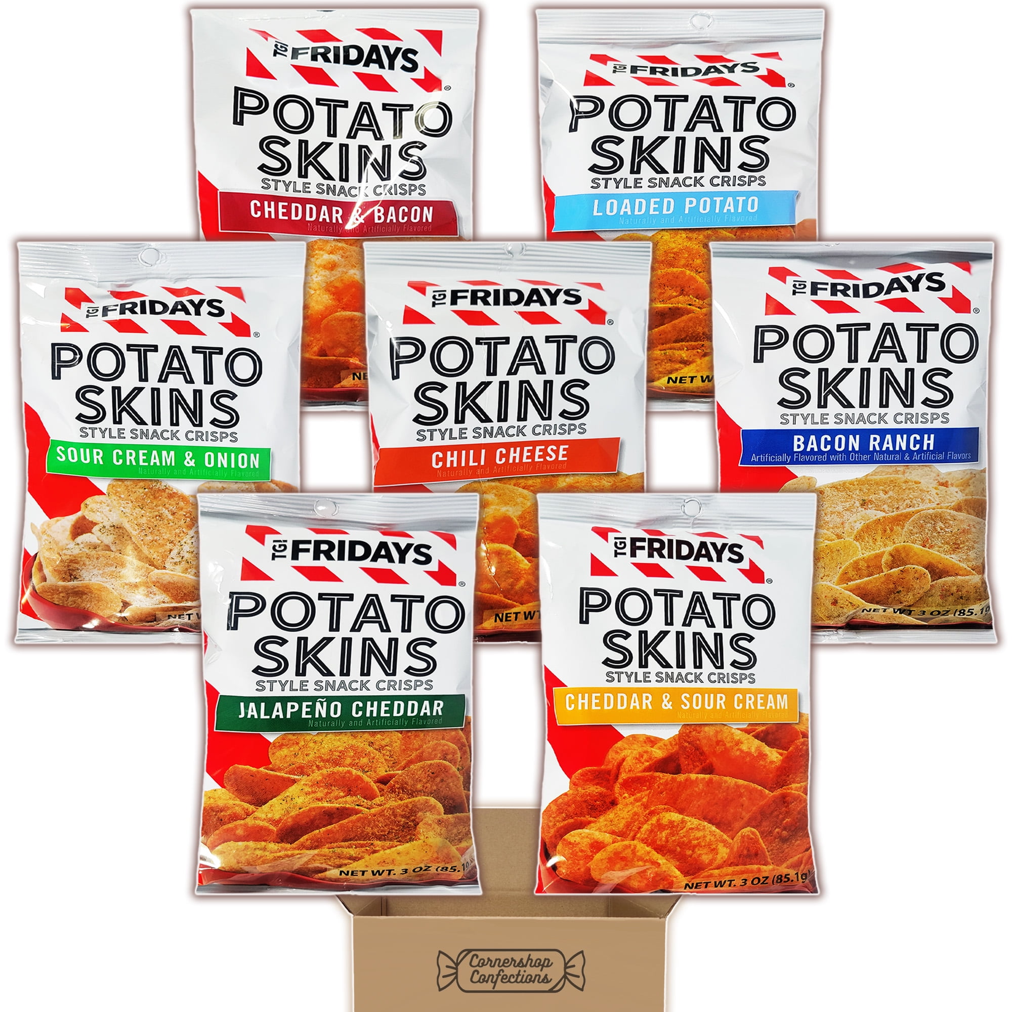 TGI Fridays Potato Skins - 1 Of Each Flavor - Cheddar & Sour Cream ...