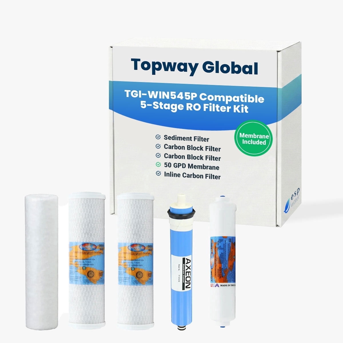 TGI-WIN545P RO Filter Replacement Compatible Kit with Membrane for ...