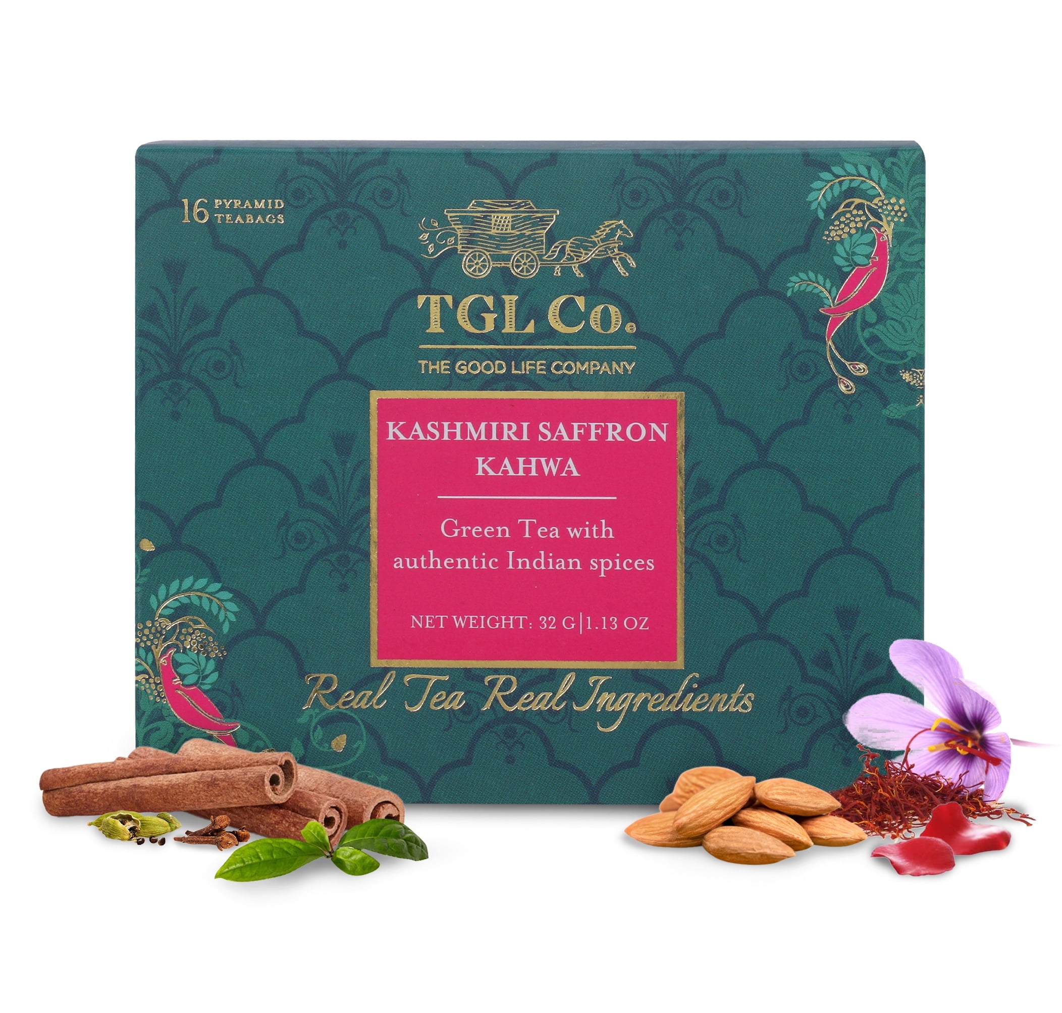 TGL Co. Kashmiri Kahwa Green Tea, 16 Tea Bags - Walmart.com