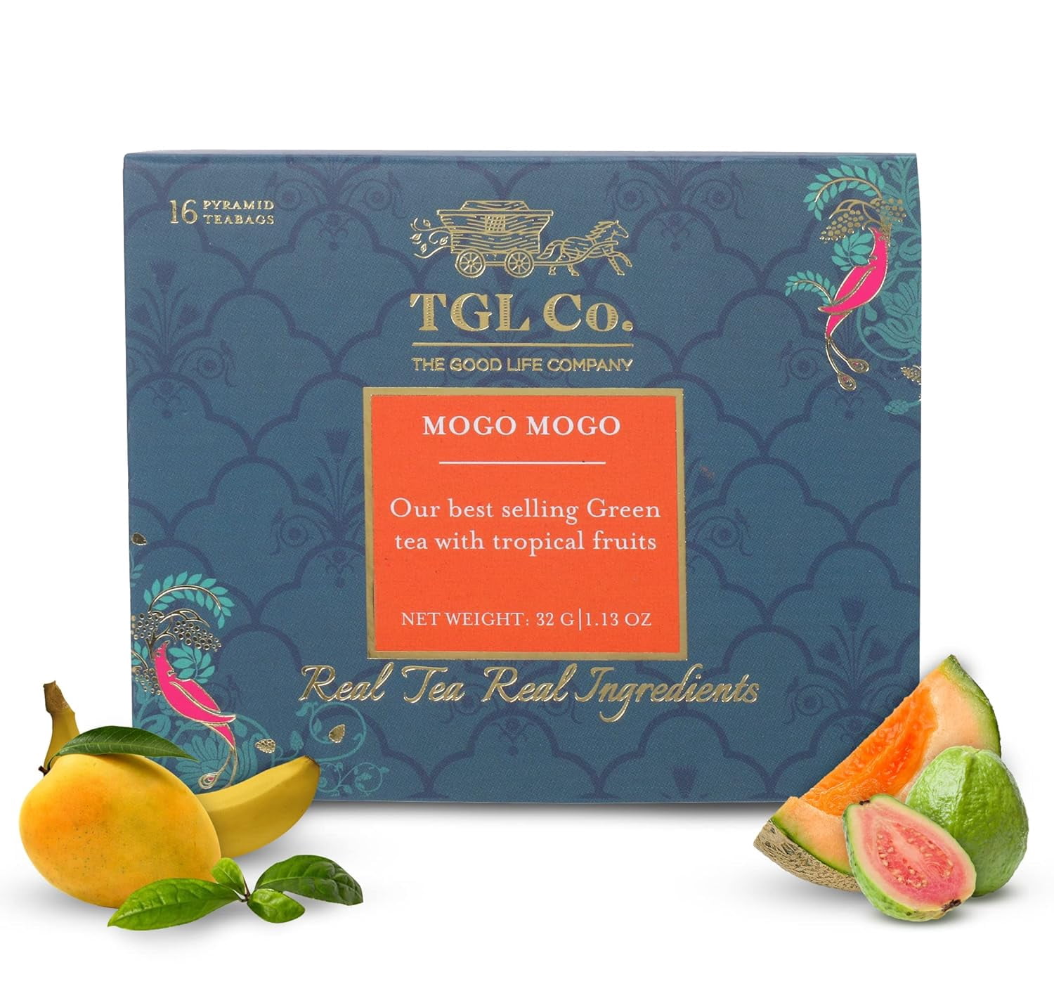 TGL Co. Mogo Mogo Green Tea - 16 Pyramid Tea Bags, 32gm, 1.1 Ounce ...
