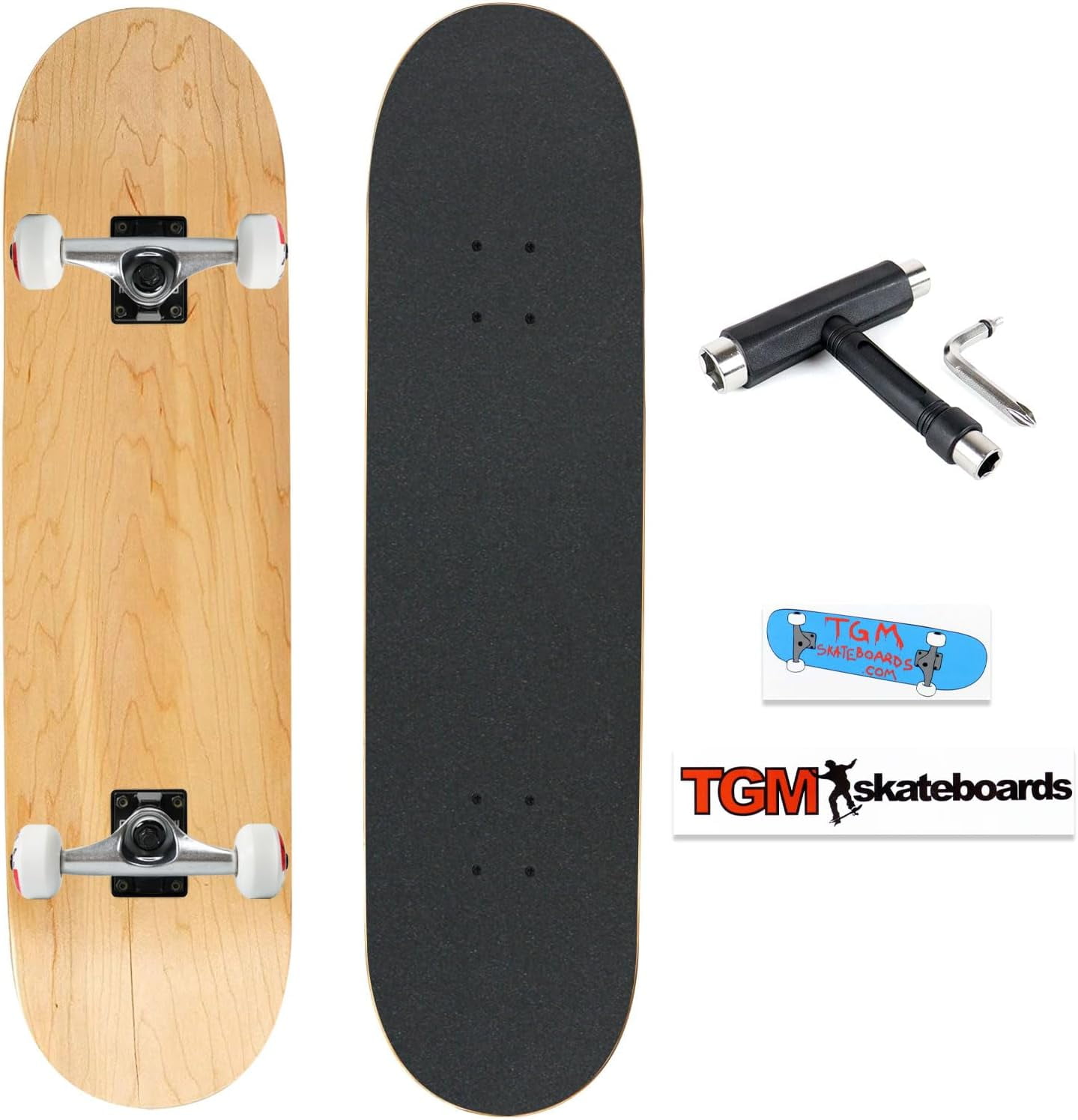 TGM Skateboard Complete - Premium 7-Ply Maple Construction - Fully ...