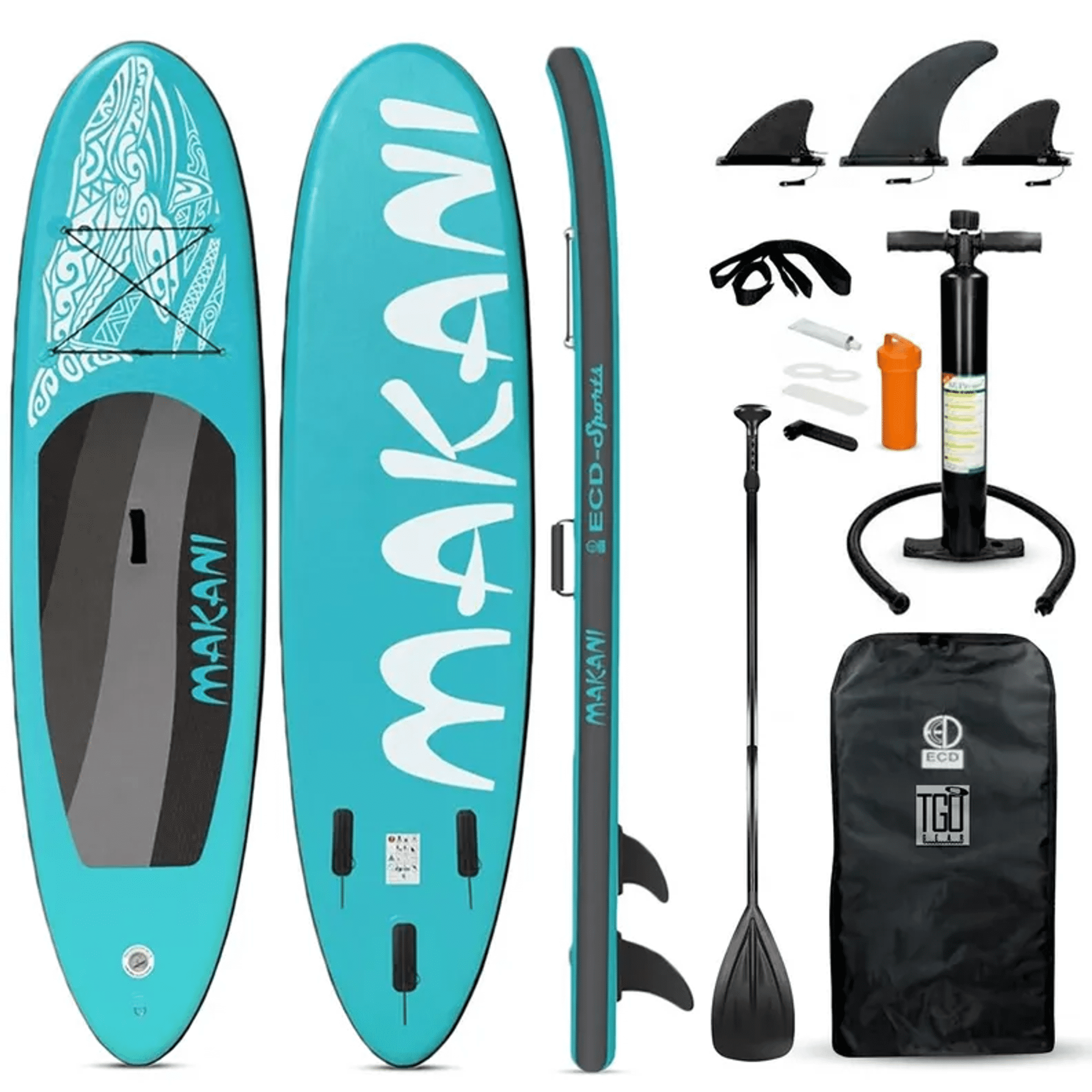 TGO Gear Inflatable Stand Up Paddle Board[ Turquoise Mako ] - Walmart.com