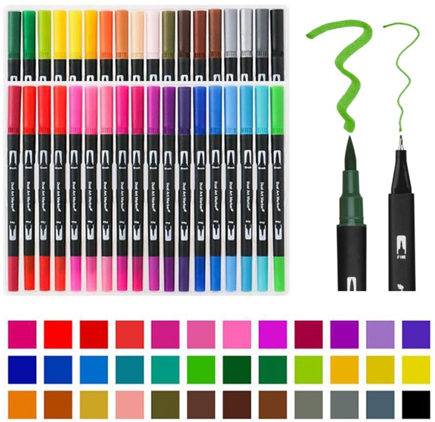 TGY 2 Set 24 Colors Paint Pens Paint Markers for Art and Crafting,Dual ...