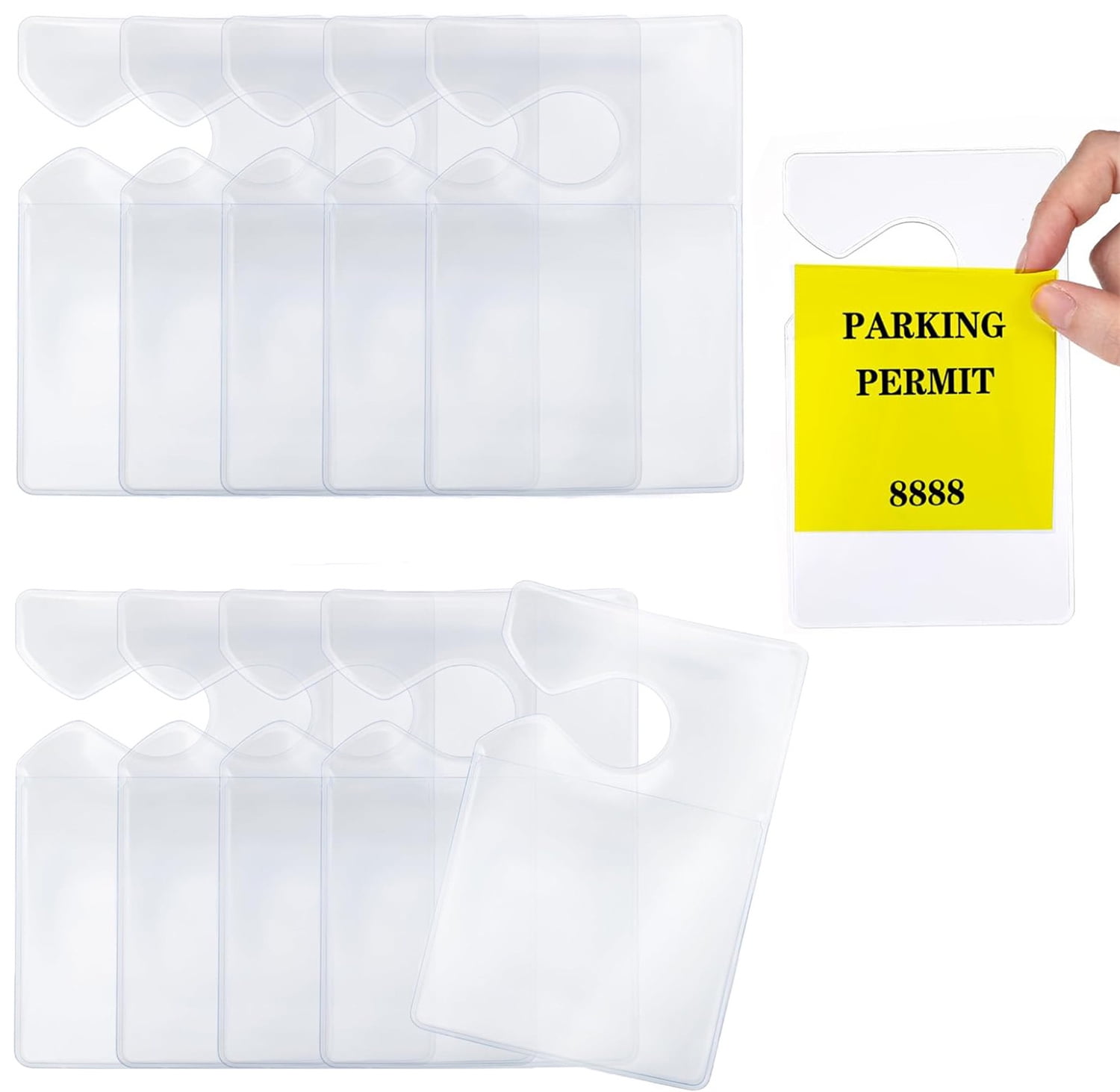 TGY 20 Pcs Clear Car Parking Card Holder,Car Rear View Mirror Document Hanger,Car Vertical ...