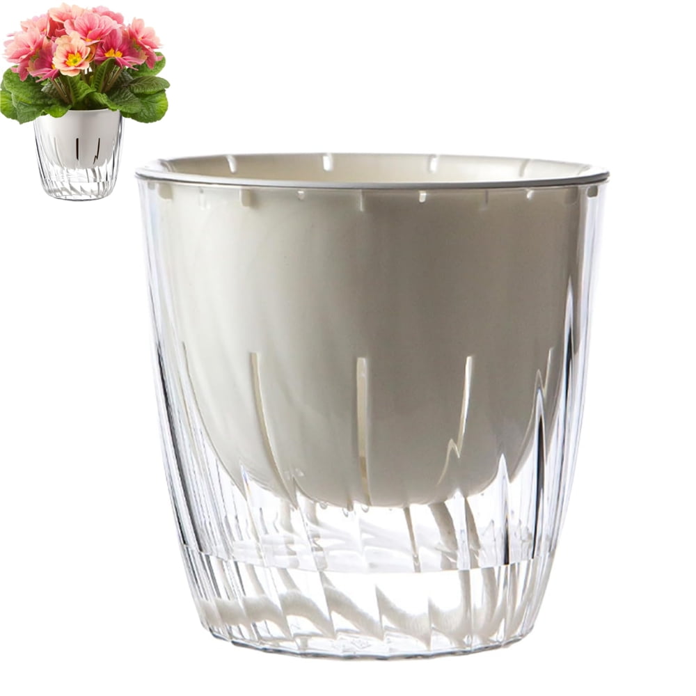 TGY 4.4 in Clear Self Watering Planter,Plastic Plants Pots with ...