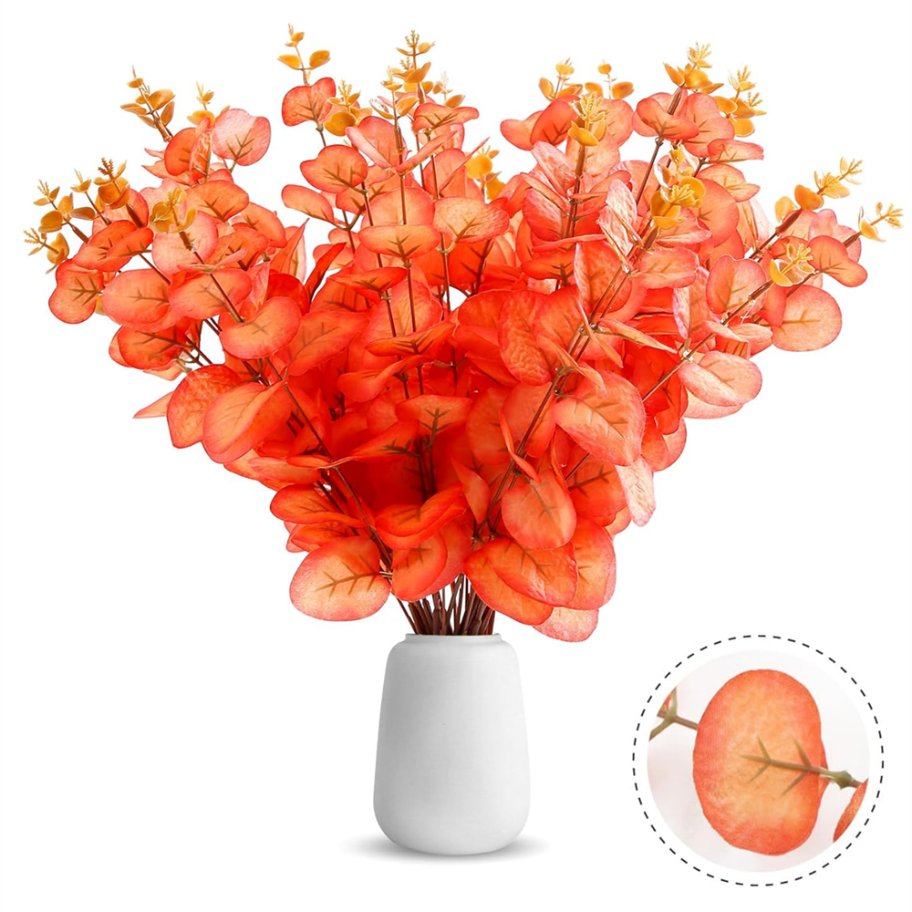 TGY Fall Faux Eucalyptus Branches,Artificial Money Leaves Bundles ...
