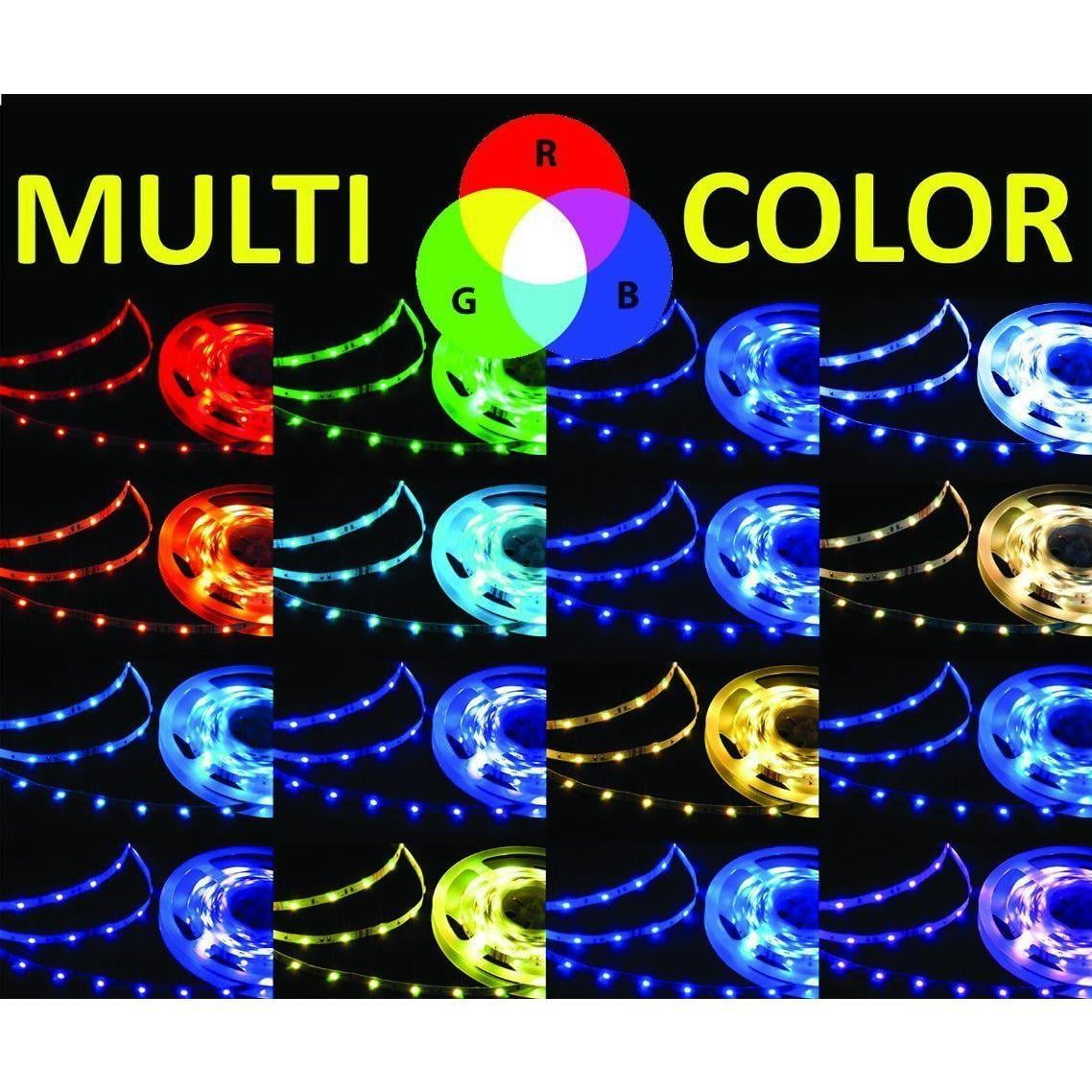TH Marine Pontoon LED Flat Flexible Ribbon LED Strip Light Kit RGB ...