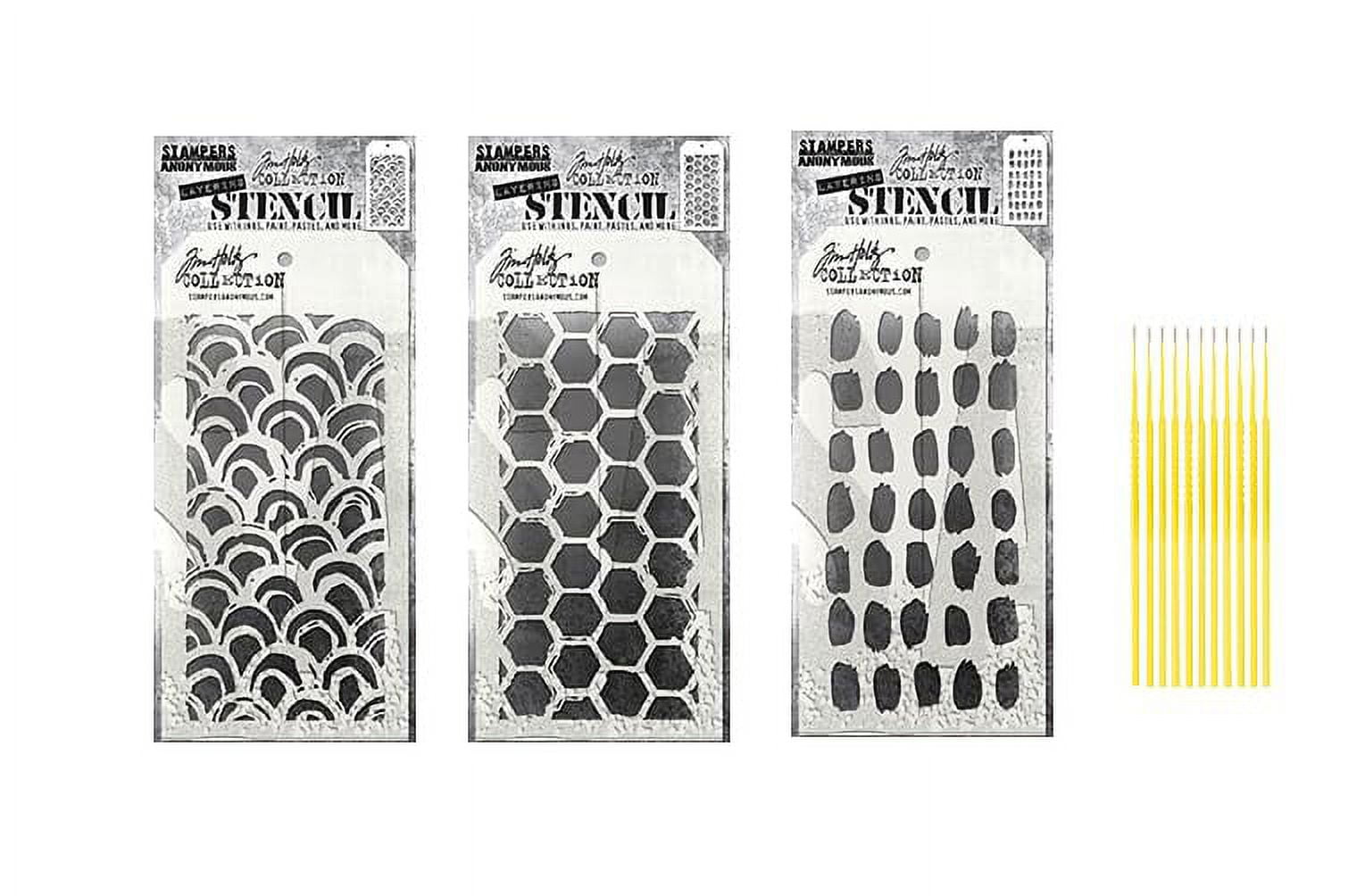 TH Stencil #166, 167, 168 Bundle - Brush Hex, Brush Arch, and Brush ...