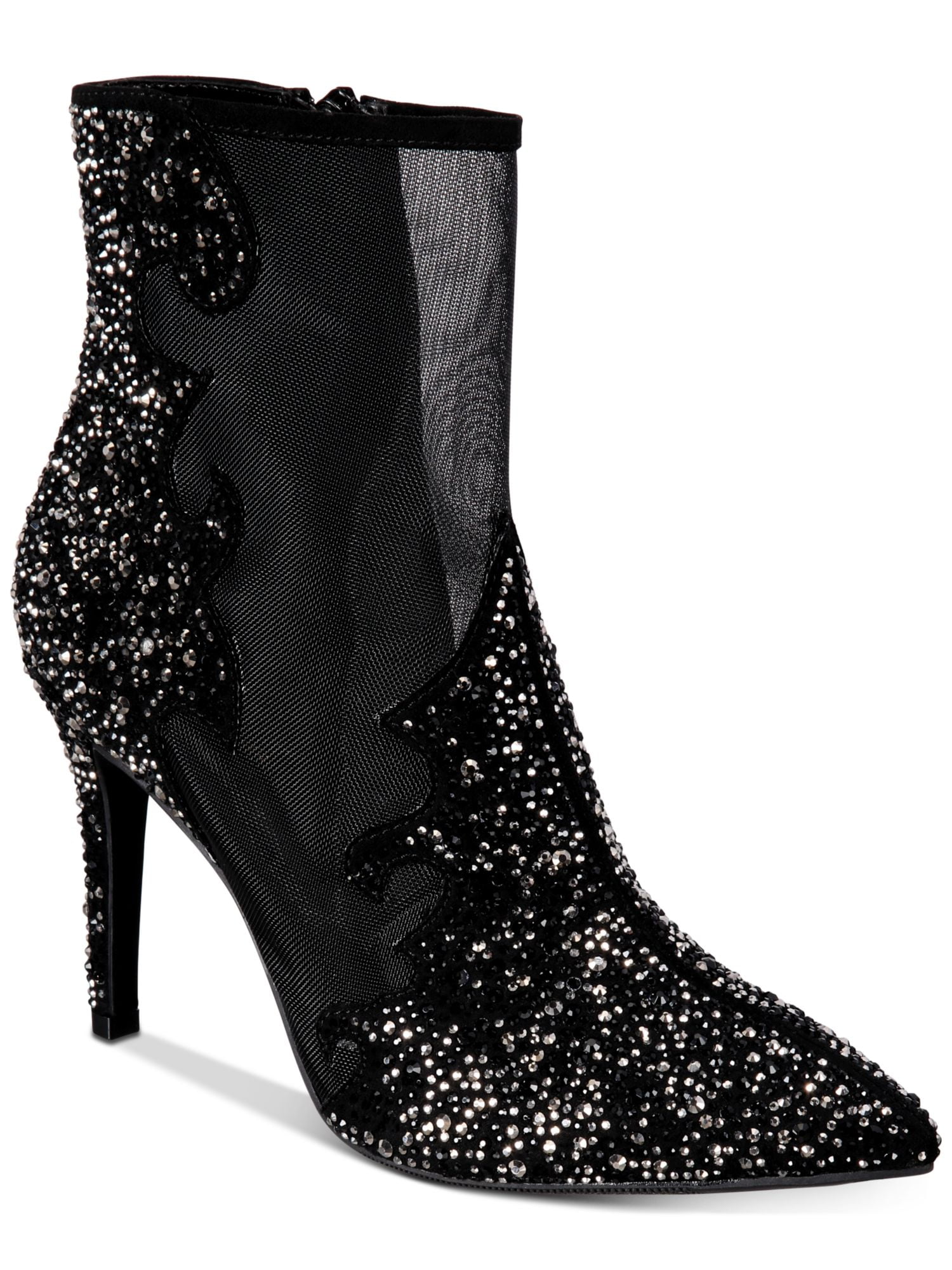 THALIA SODI Womens Black Sheer Mesh Panels Rhinestone Cushioned Rossana ...