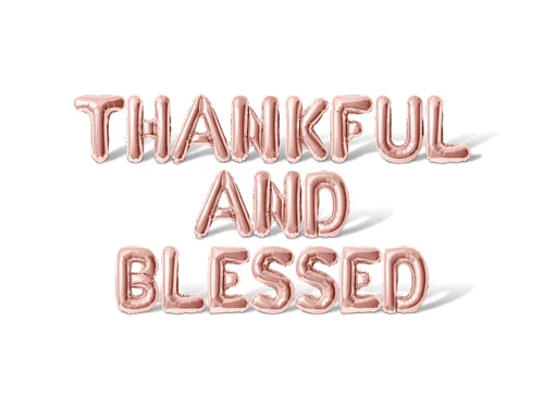 THANKFUL AND BLESSED Letter Balloon Banner - DIY Thanksgiving Party ...