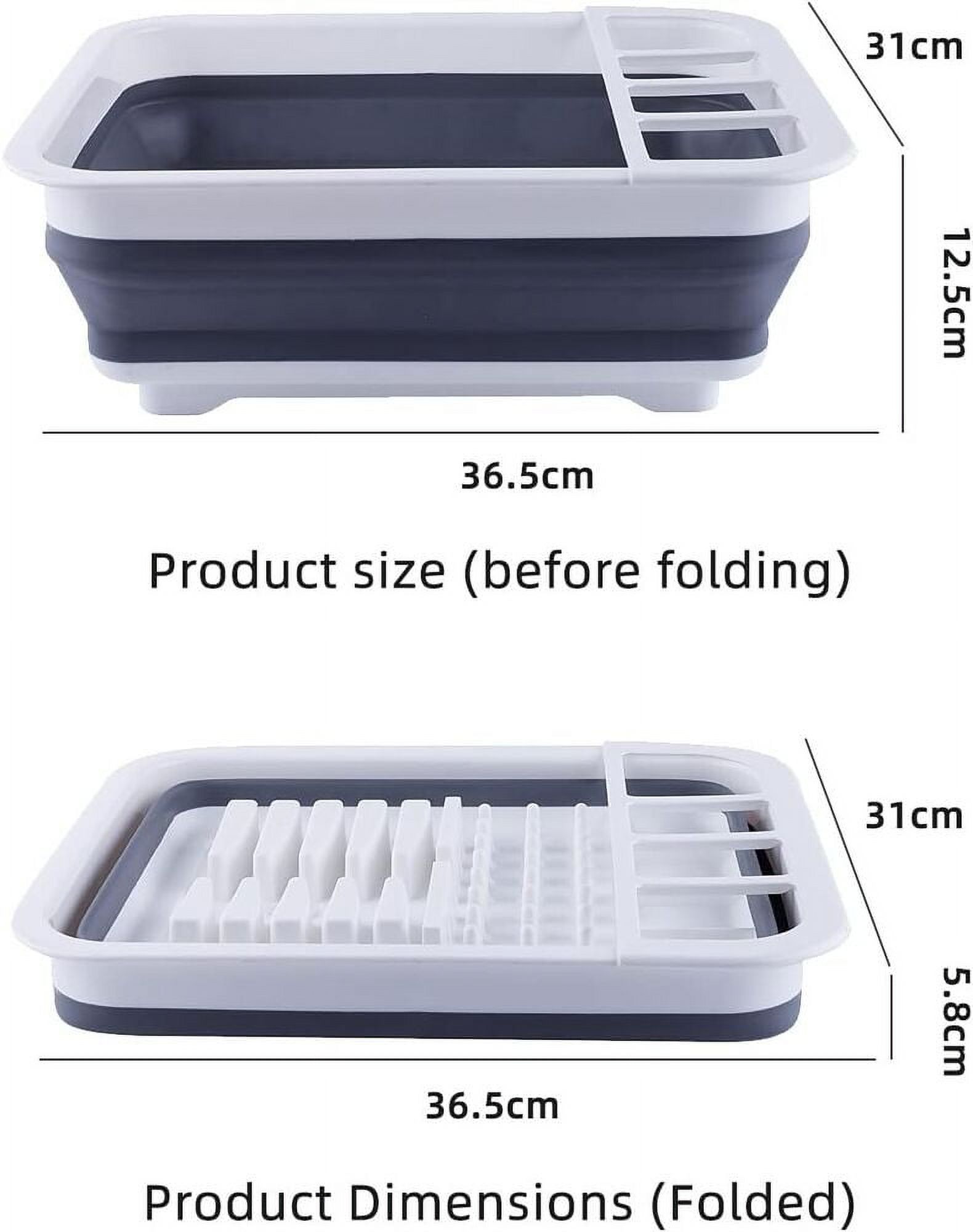 THANSTAR Collapsible Dish Drainer Portable Dinnerware Drainer Organizer ...
