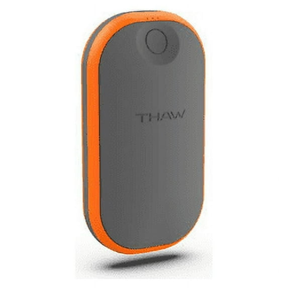 THAW Rechargeable Hand Warmer, Small Grey Orange, USB-C Power Bank ...