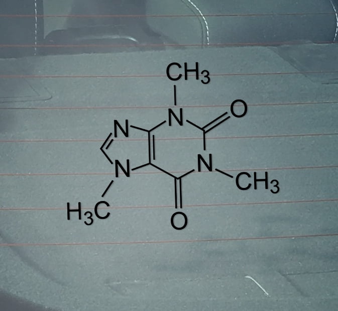 THC Molecule Decal Sticker | 5.5-Inches Wide | Black Vinyl Decal ...