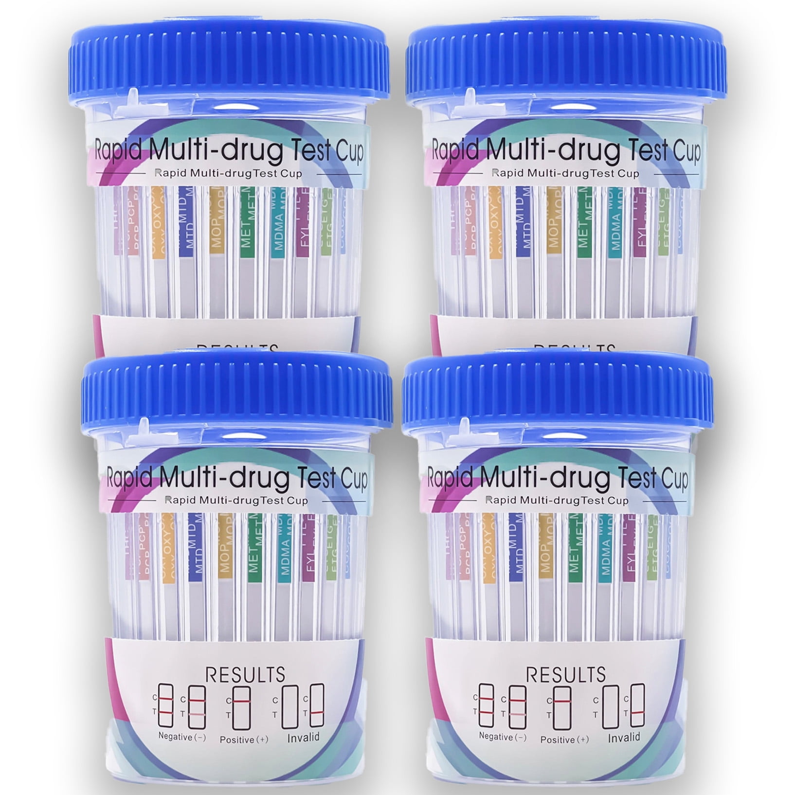 THC Test 14 Panel (4 pack) Kit - QuickScreen Cup Drug, COC, AMP, BAR ...