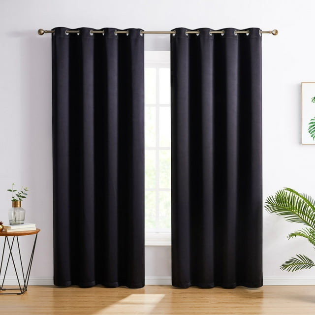 THD Cambridge 100% Blackout Total Privacy Grommet Window Treatment Curtain Panels - Set of 2 ...