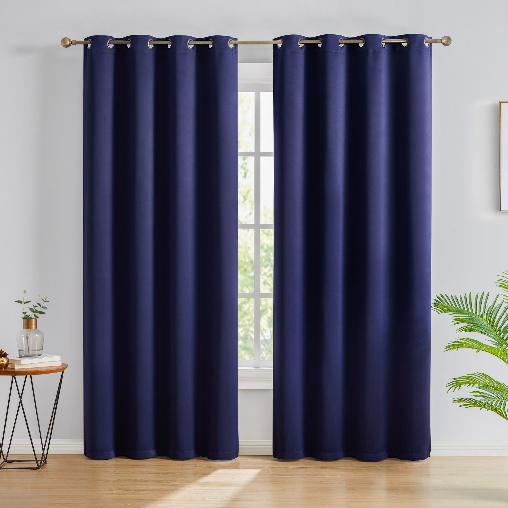 THD Cambridge 100% Blackout Total Privacy Grommet Window Treatment Curtain Panels - Set of 2 ...