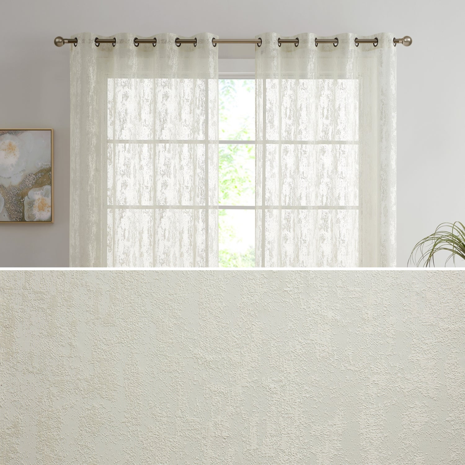 THD Crafty Modern Abstract Decorative Sheer Grommet Window Treatment ...