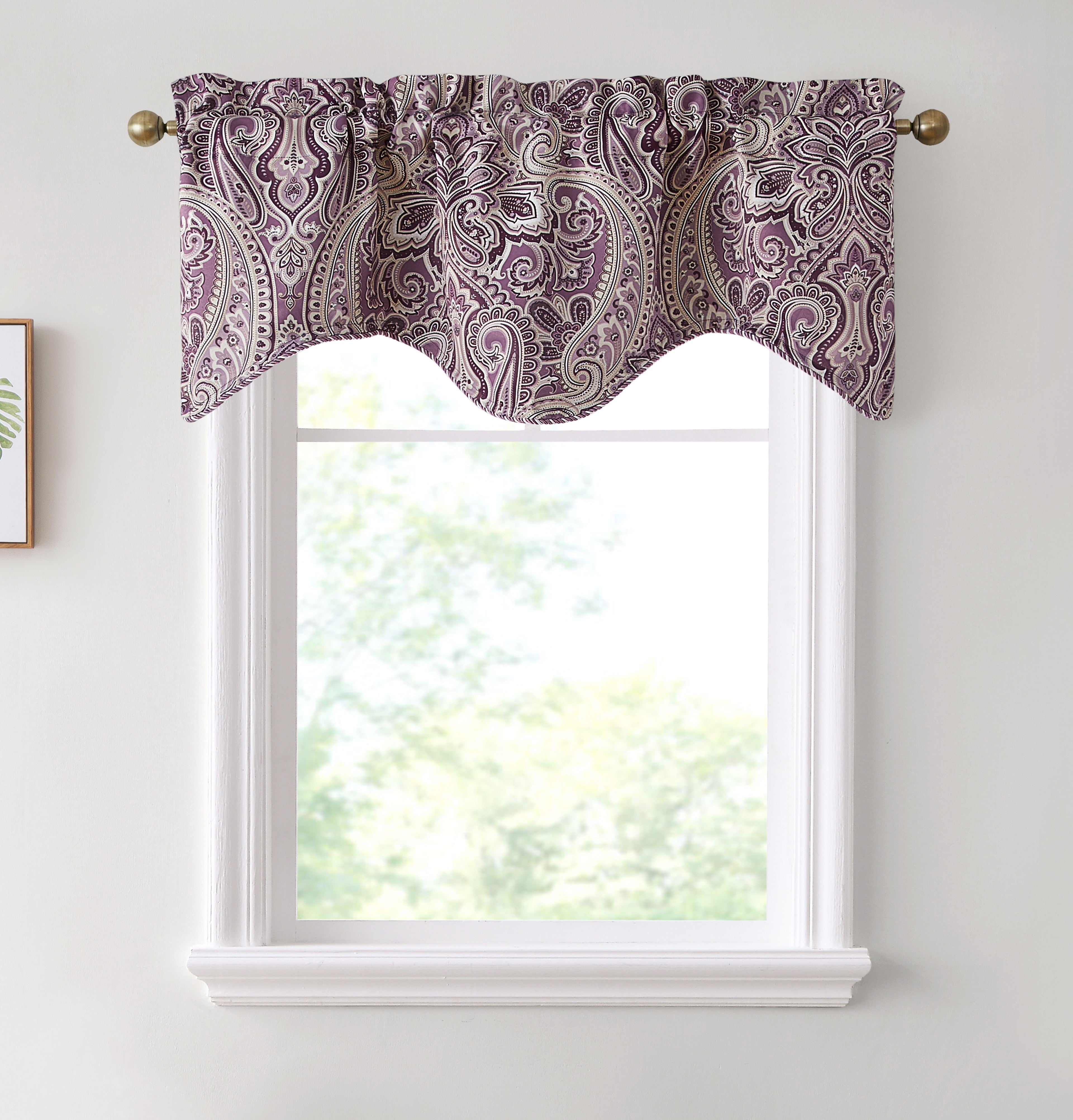 THD France Paisley Scalloped Valance - Single Valance - Walmart.com
