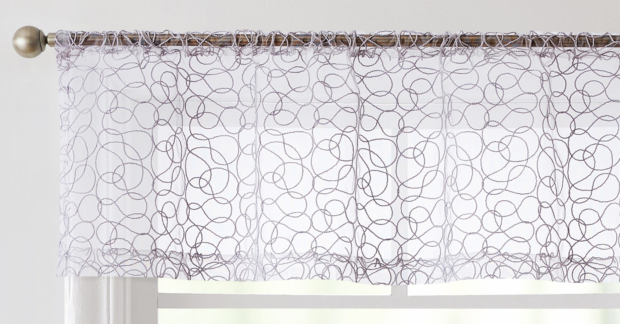 THD Francine Sheer Voile Window Curtain Valance 54 W x 18 L Room ...