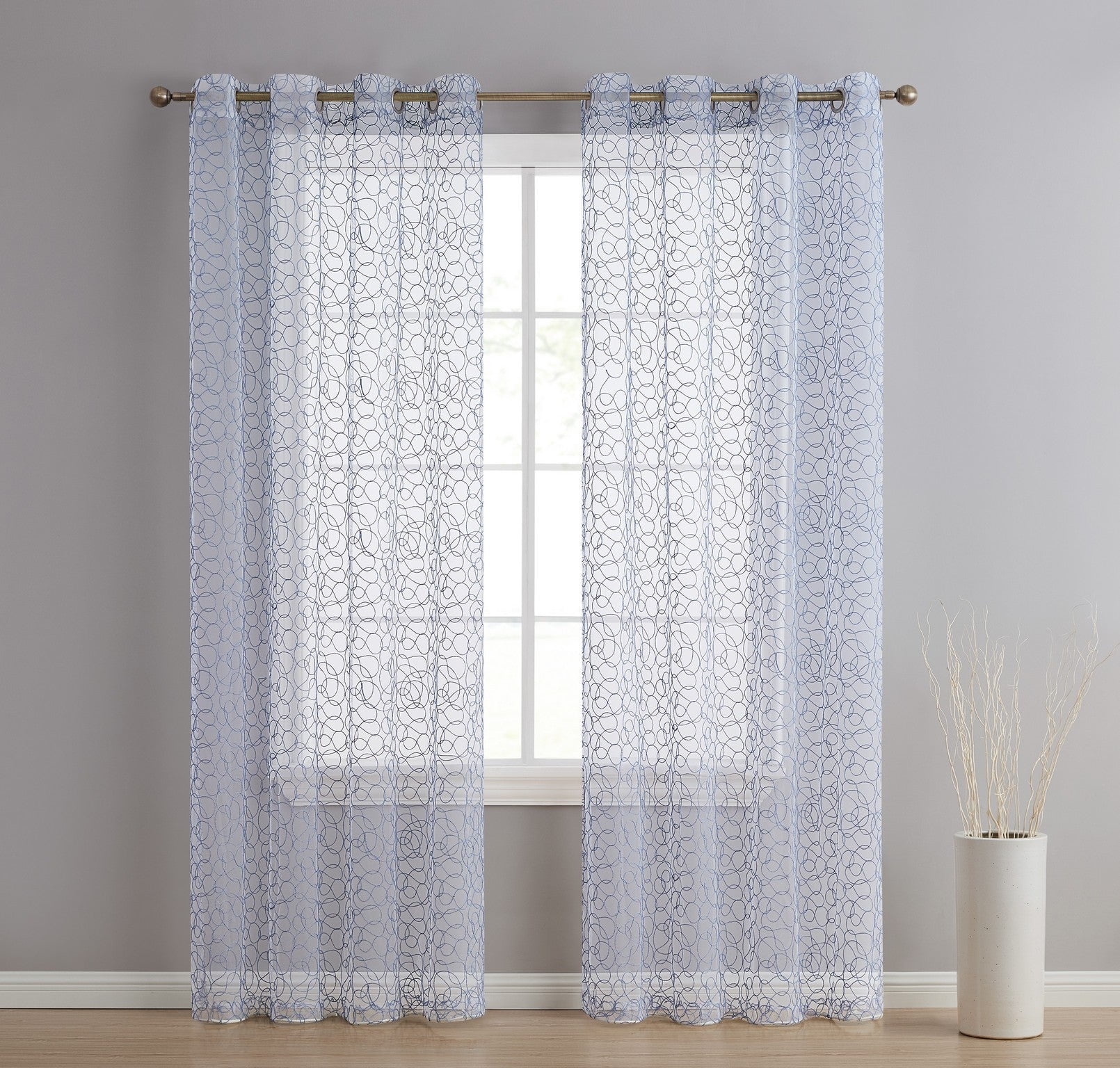 THD Francine Embroidered Soft Decorative Sheer Voile Light Filtering ...