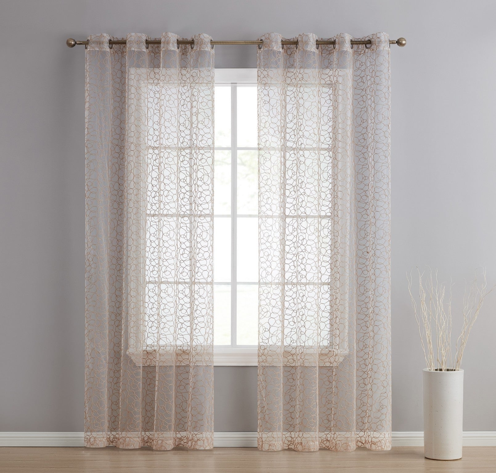 THD Francine Embroidered Soft Decorative Sheer Voile Light Filtering ...