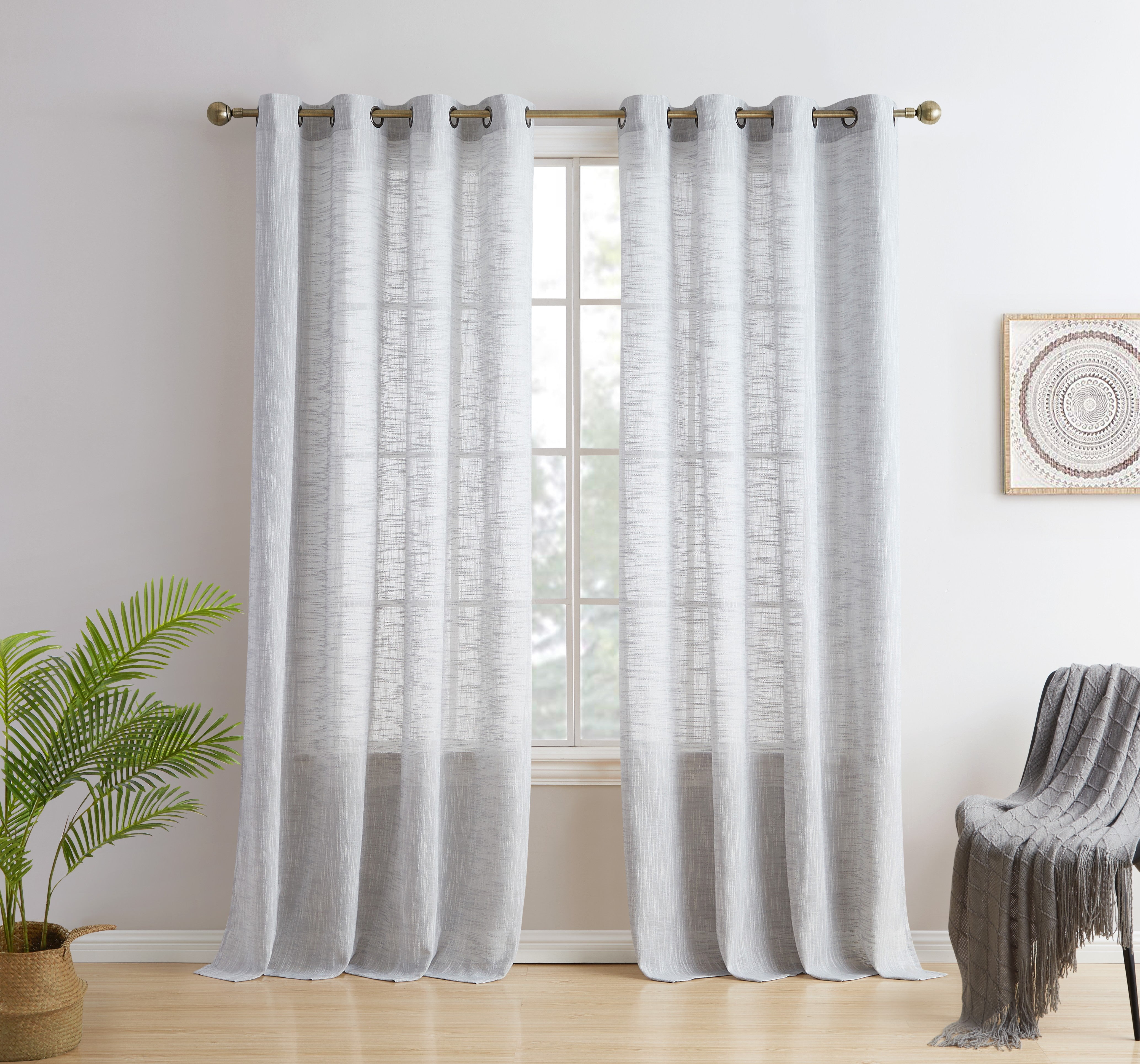 THD Harley Faux Linen Textured Semi Sheer Sun Light Filtering Window ...