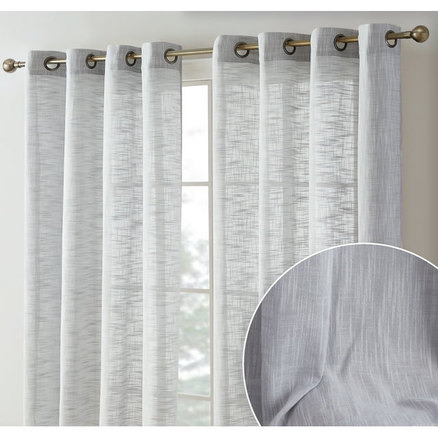 THD Harley Faux Linen Textured Semi Sheer Sun Light Filtering Window ...