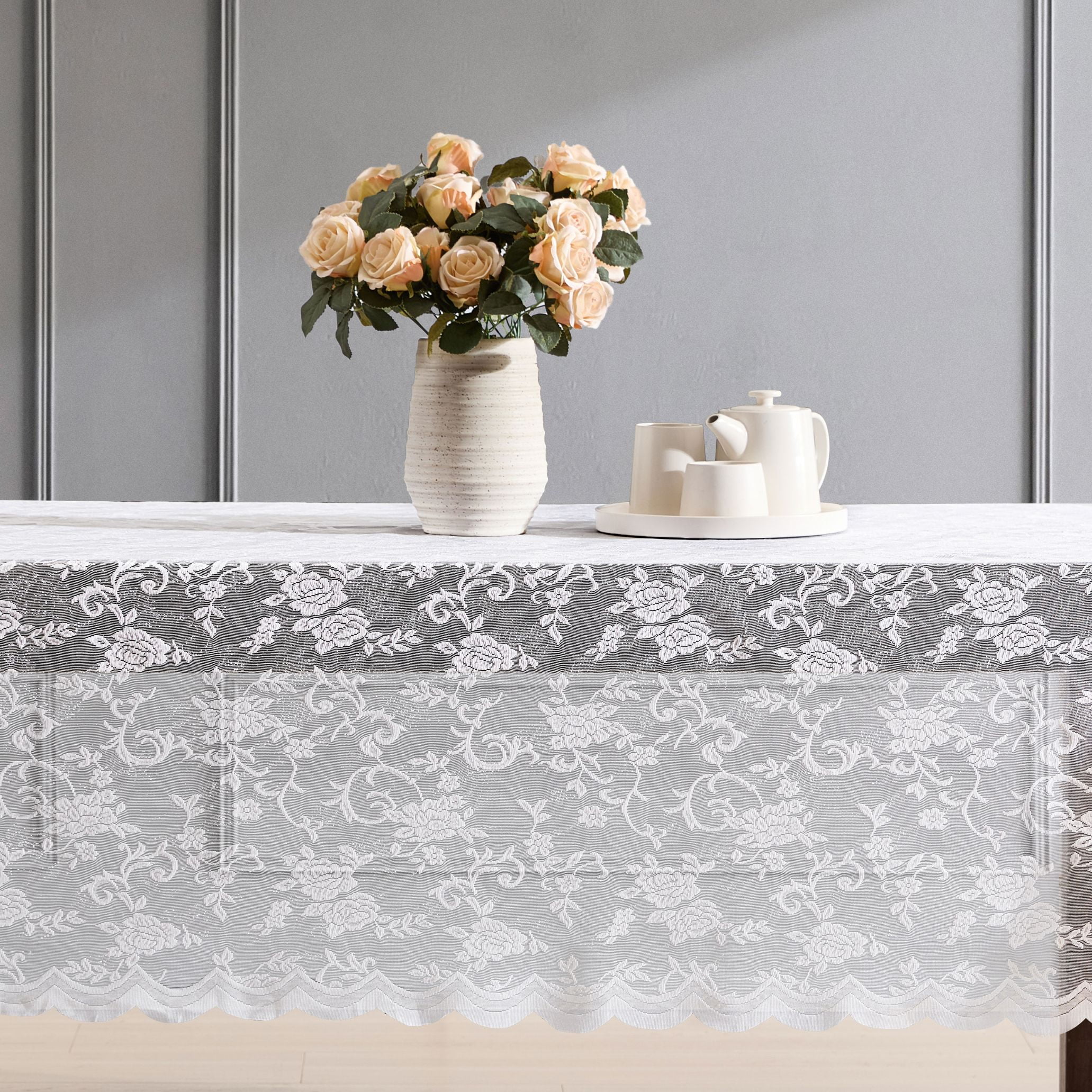 THD Harpy Floral Lace Fabric Tablecloth, Lace Fabric Table Cloth for ...