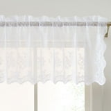 THD, Floral Lace Window Valance, 54 x 18 Inch, White Semi Sheer ...