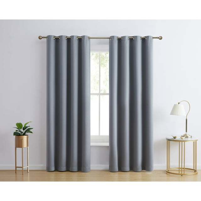 THD Lawrence 100% Blackout Grommet Window Curtain Panels Total Privacy and Energy Efficiency ...