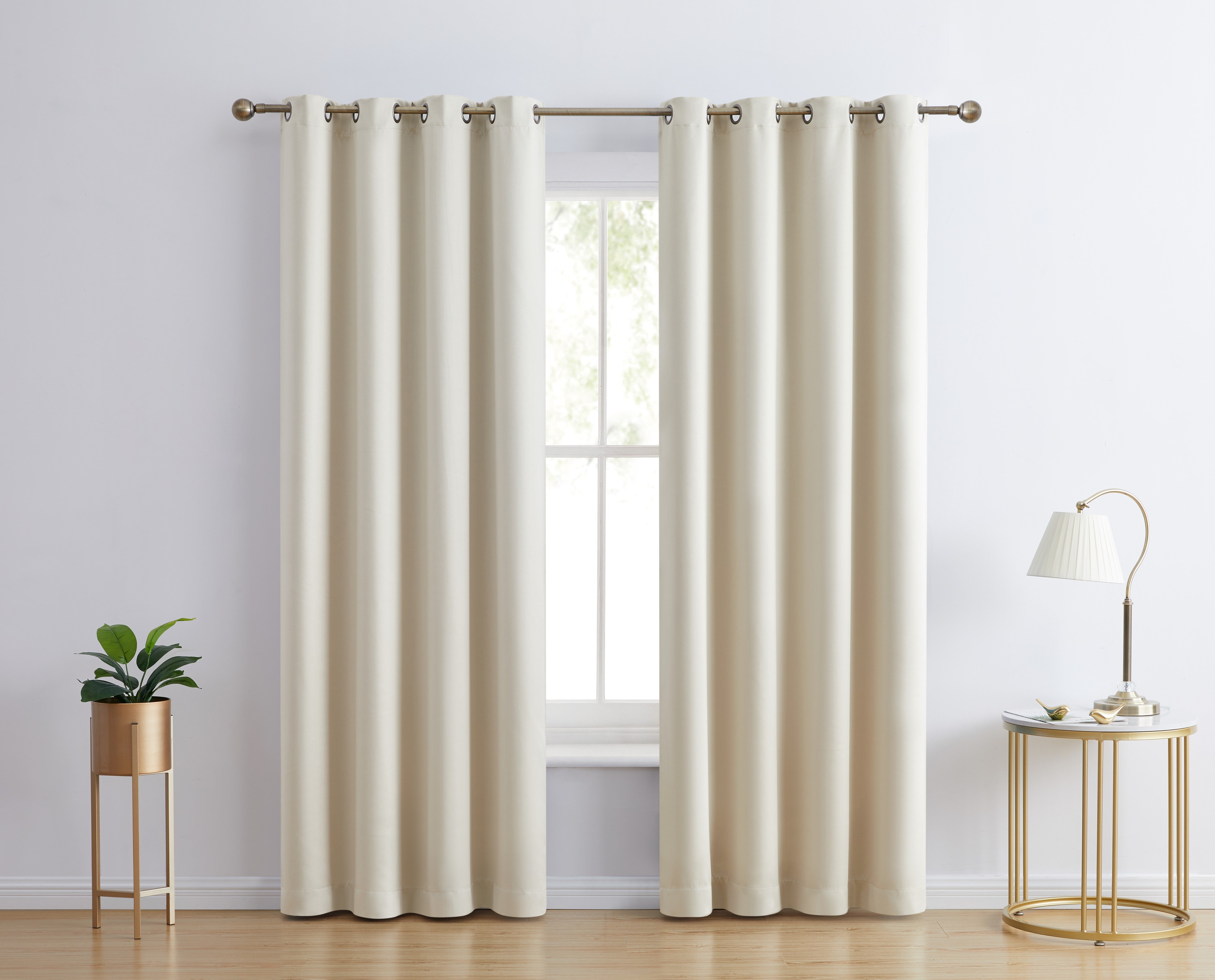 THD Lawrence 100% Blackout Grommet Window Curtain Panels Total Privacy and Energy Efficiency ...
