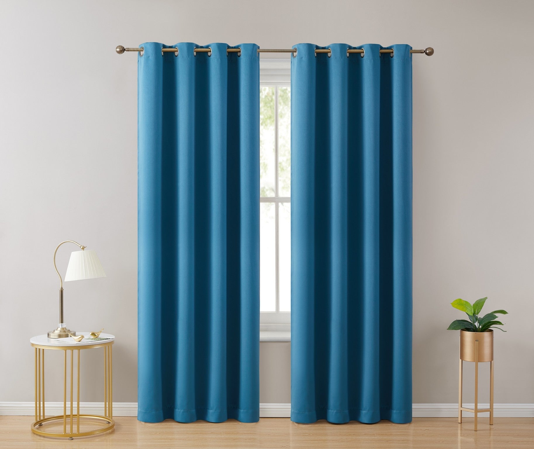 THD Lawrence 100% Blackout Grommet Window Curtain Panels Total Privacy and Energy Efficiency ...