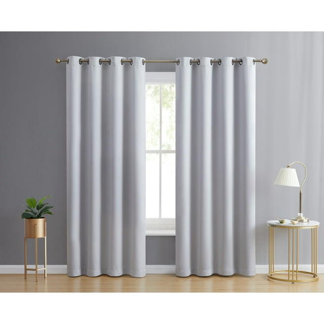 THD Lawrence 100% Blackout Grommet Window Curtain Panels Total Privacy and Energy Efficiency ...