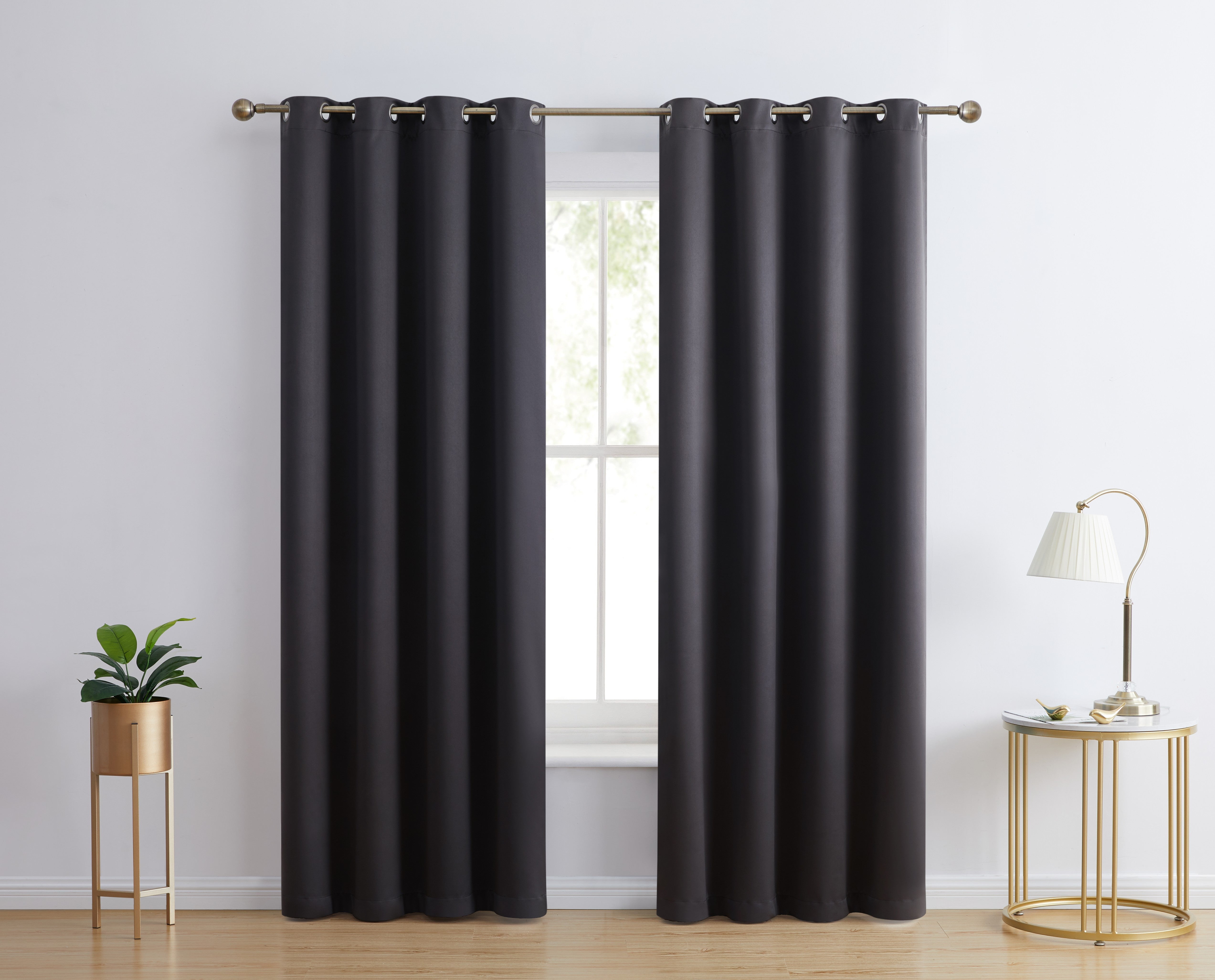 THD Lawrence 100% Blackout Grommet Window Curtain Panels Total Privacy and Energy Efficiency ...