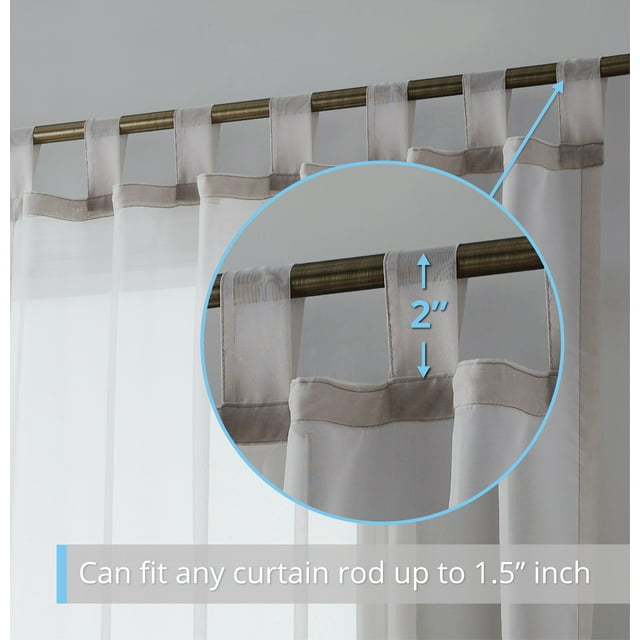 THD Marni Sheer Voile Tab Top Window Curtain Panels for Living room ...