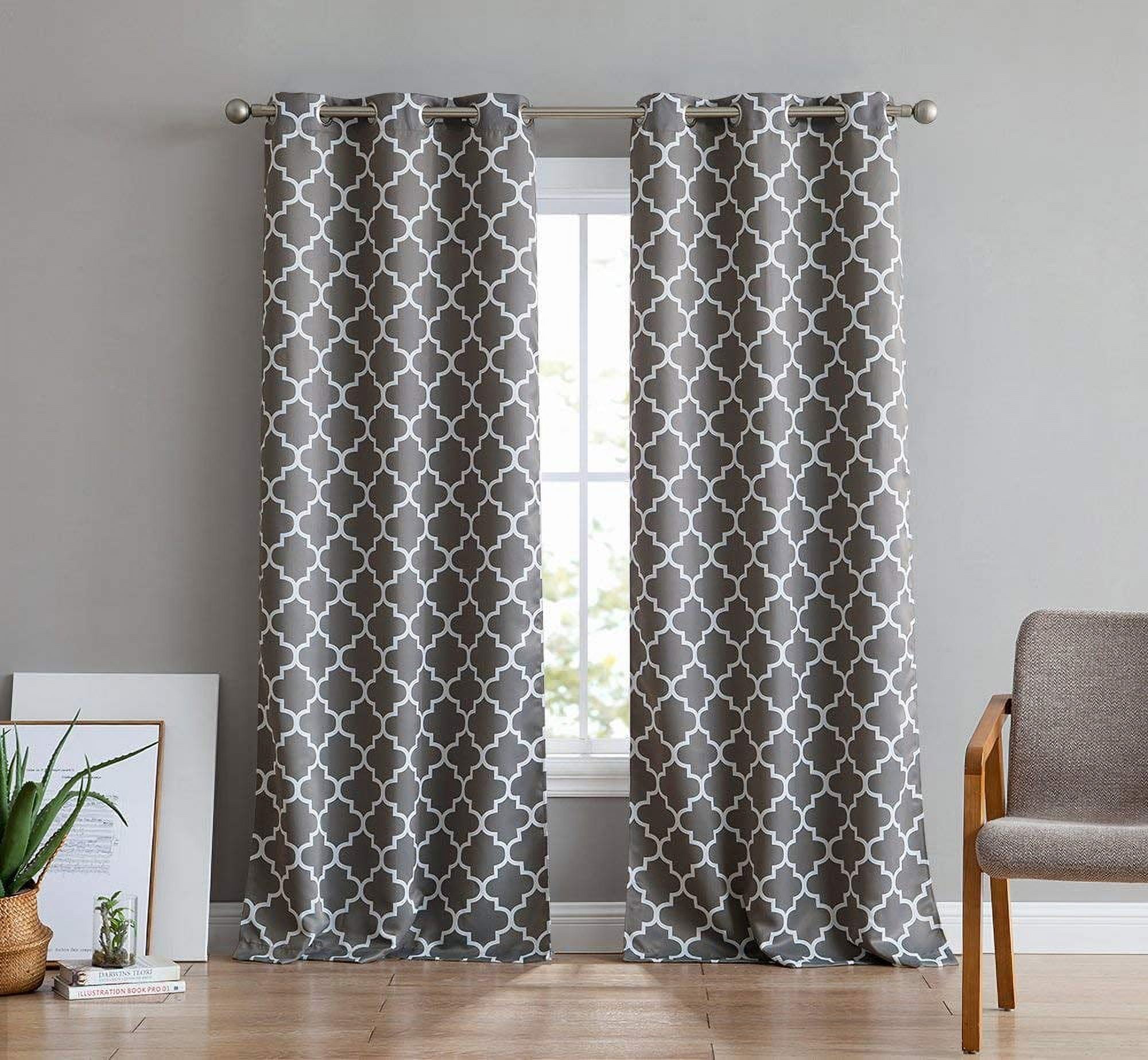 THD Royal Lattice Decorative Privacy Room Darkening Grommet Window ...