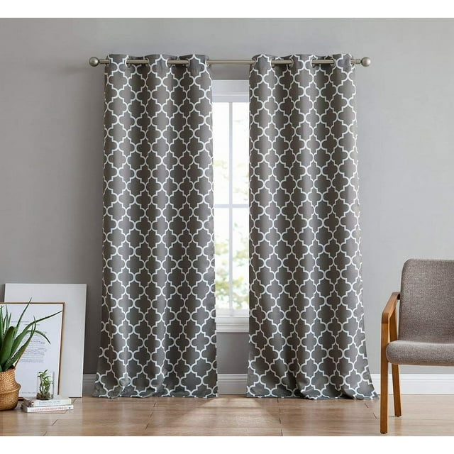 THD Royal Lattice Decorative Privacy Room Darkening Grommet Window ...