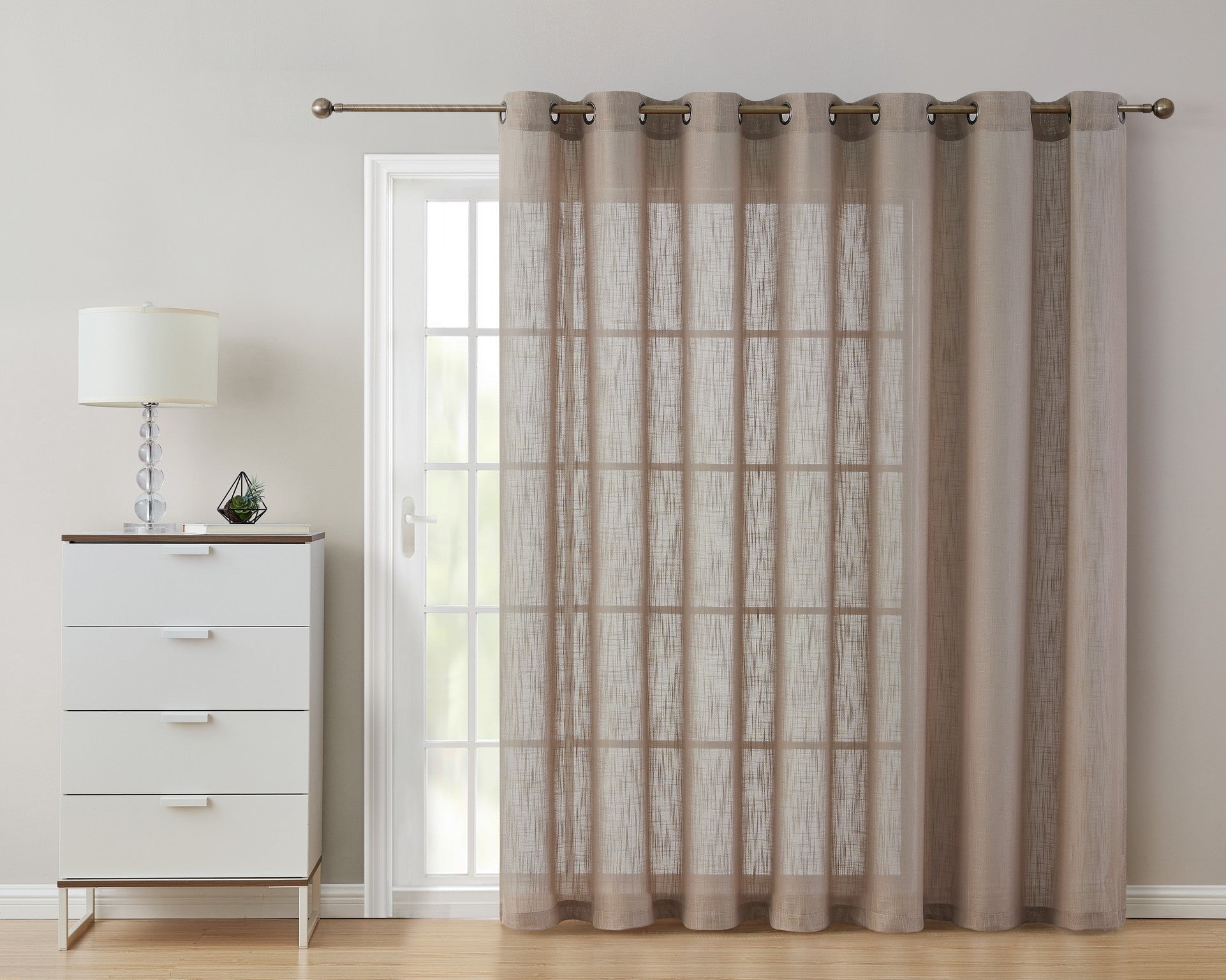 THD Serena Faux Linen Textured Semi Sheer Light Filtering Grommet ...