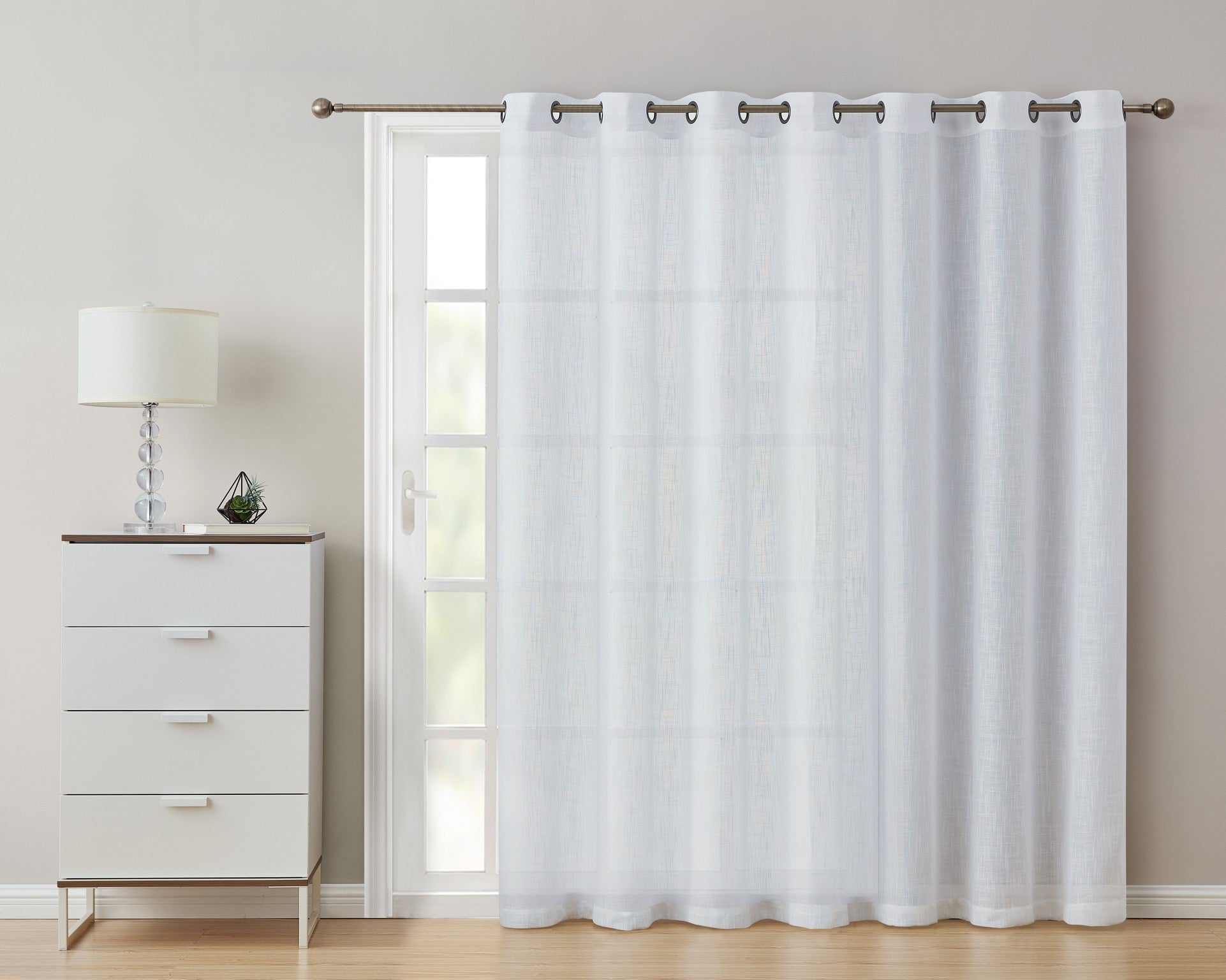 THD Serena Faux Linen Textured Semi Sheer Light Filtering Grommet ...