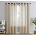 THD Serena Faux Linen Textured Semi Sheer Transparent Window Grommet ...