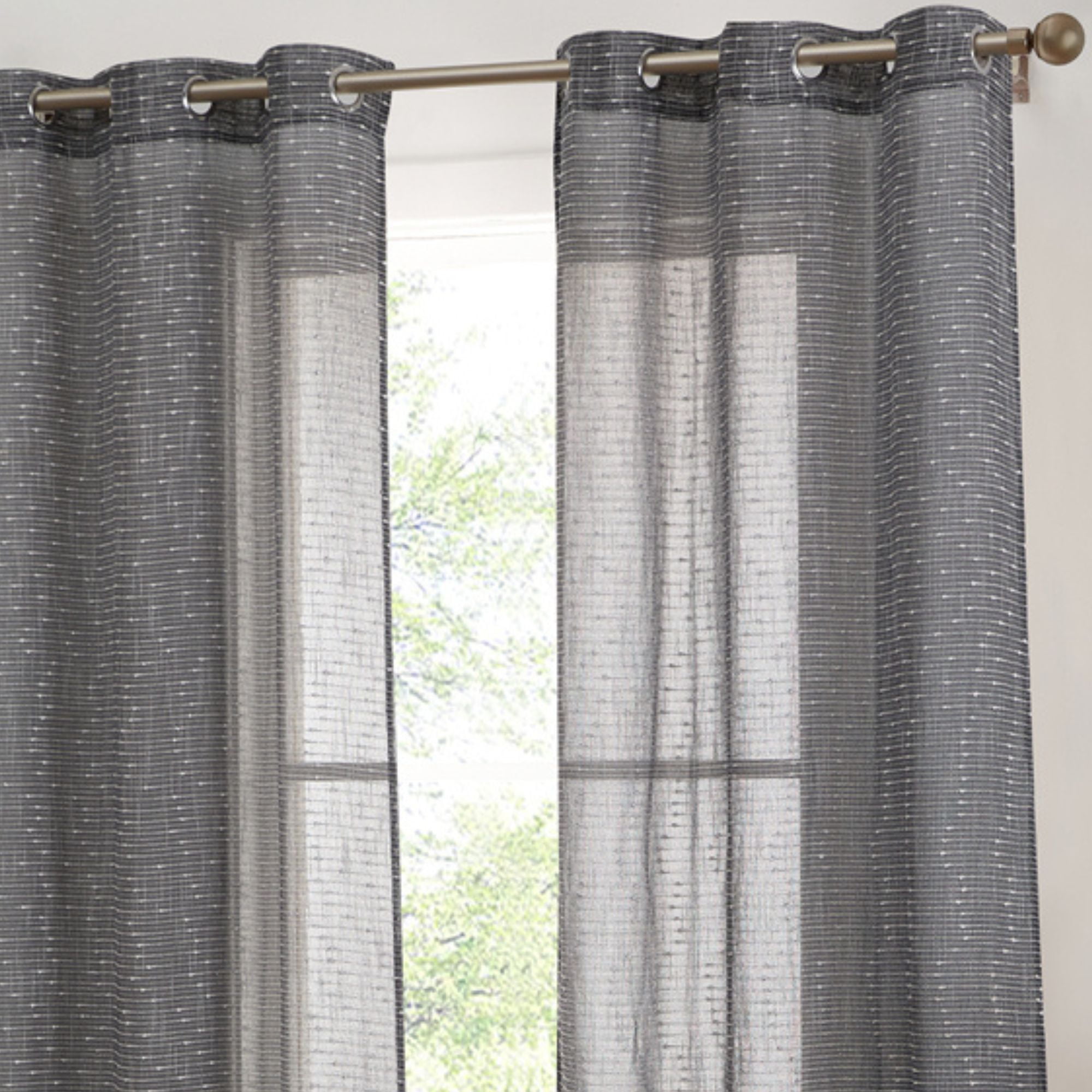 THD Sharrie Faux Linen Semi Sheer Light Filtering Transparent Grommet ...