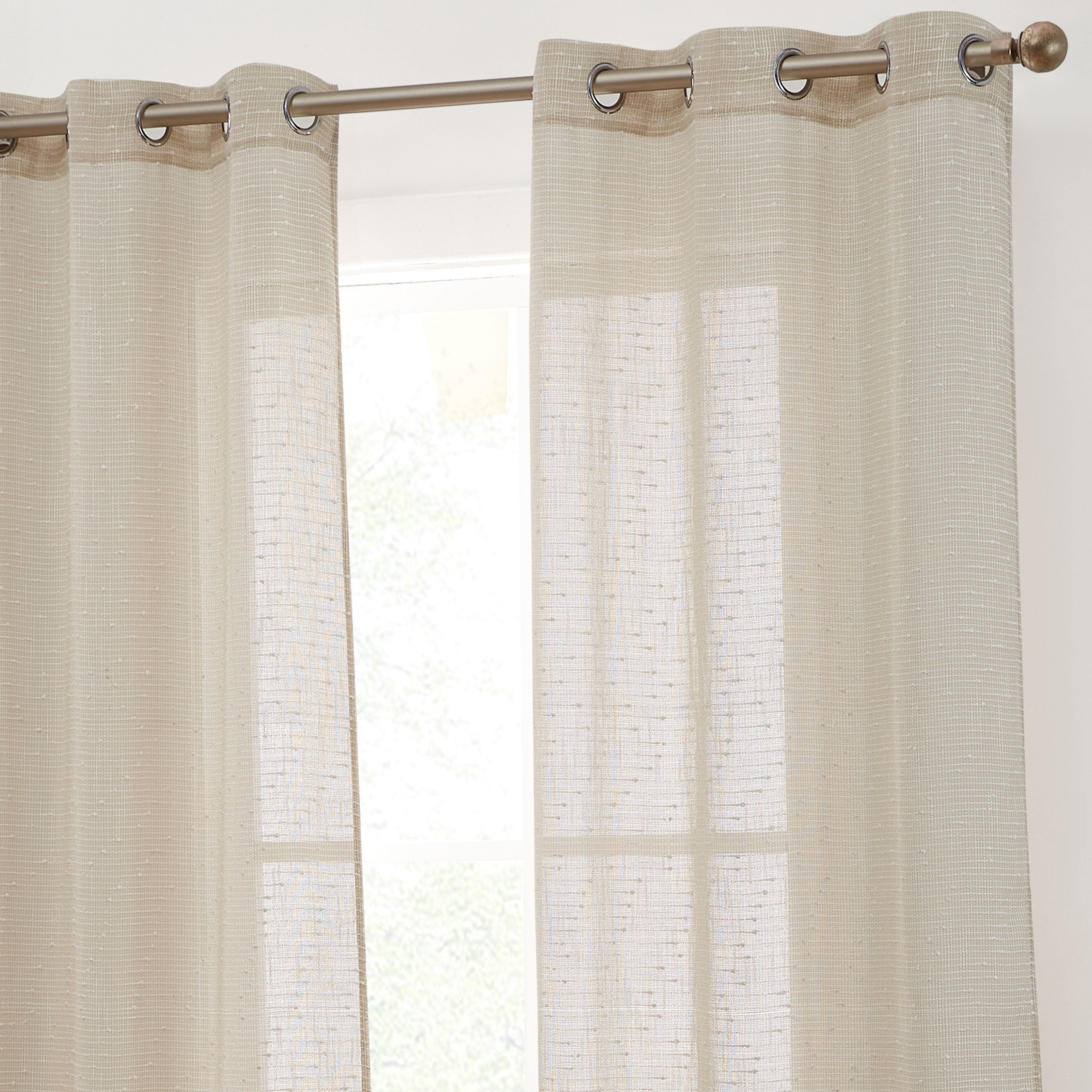 THD Sharrie Faux Linen Semi Sheer Light Filtering Transparent Grommet ...