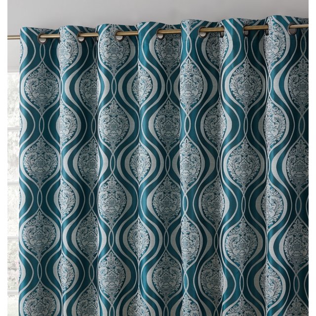 THD Sophia Damask 100% Complete Blackout Grommet Curtain Panel Sliding Glass Patio Door - 100 W ...