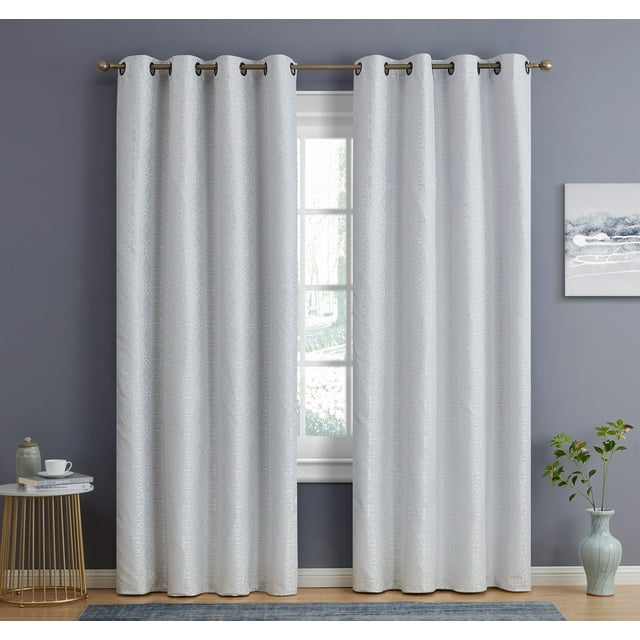 THD Venice Moroccan Tile 100% Complete Blackout Thermal Insulated Grommet Curtain Panels, Set of ...