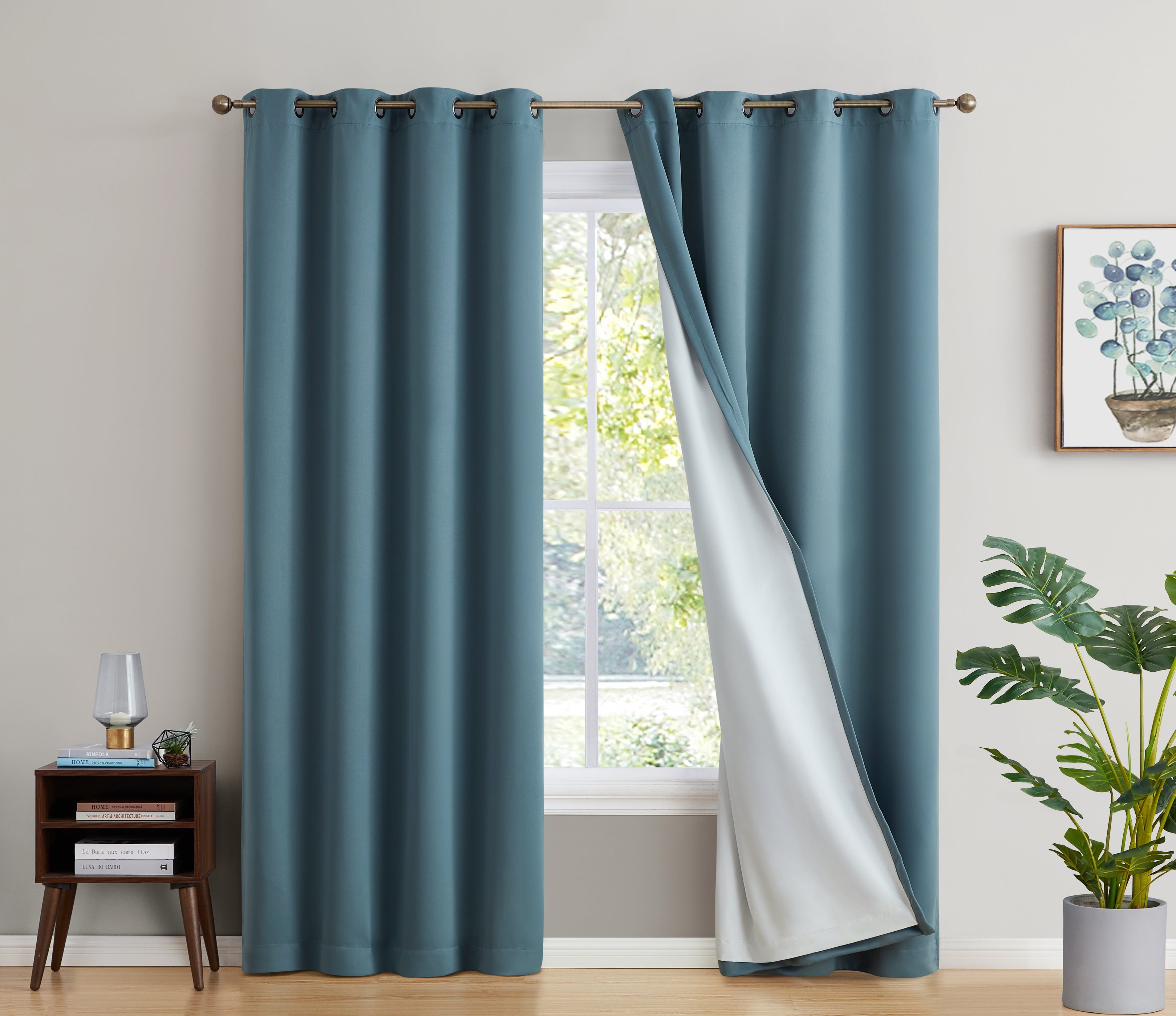 THD Virginia 100% Blackout Grommet Curtain Panels - Set of 2 - Walmart.com